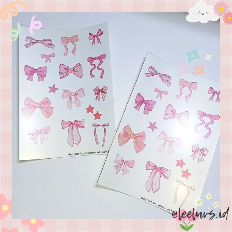 [READ Description] CUTE PINK RIBBON STICKER/ TUMBLR NOTEBOOK STICKER ...