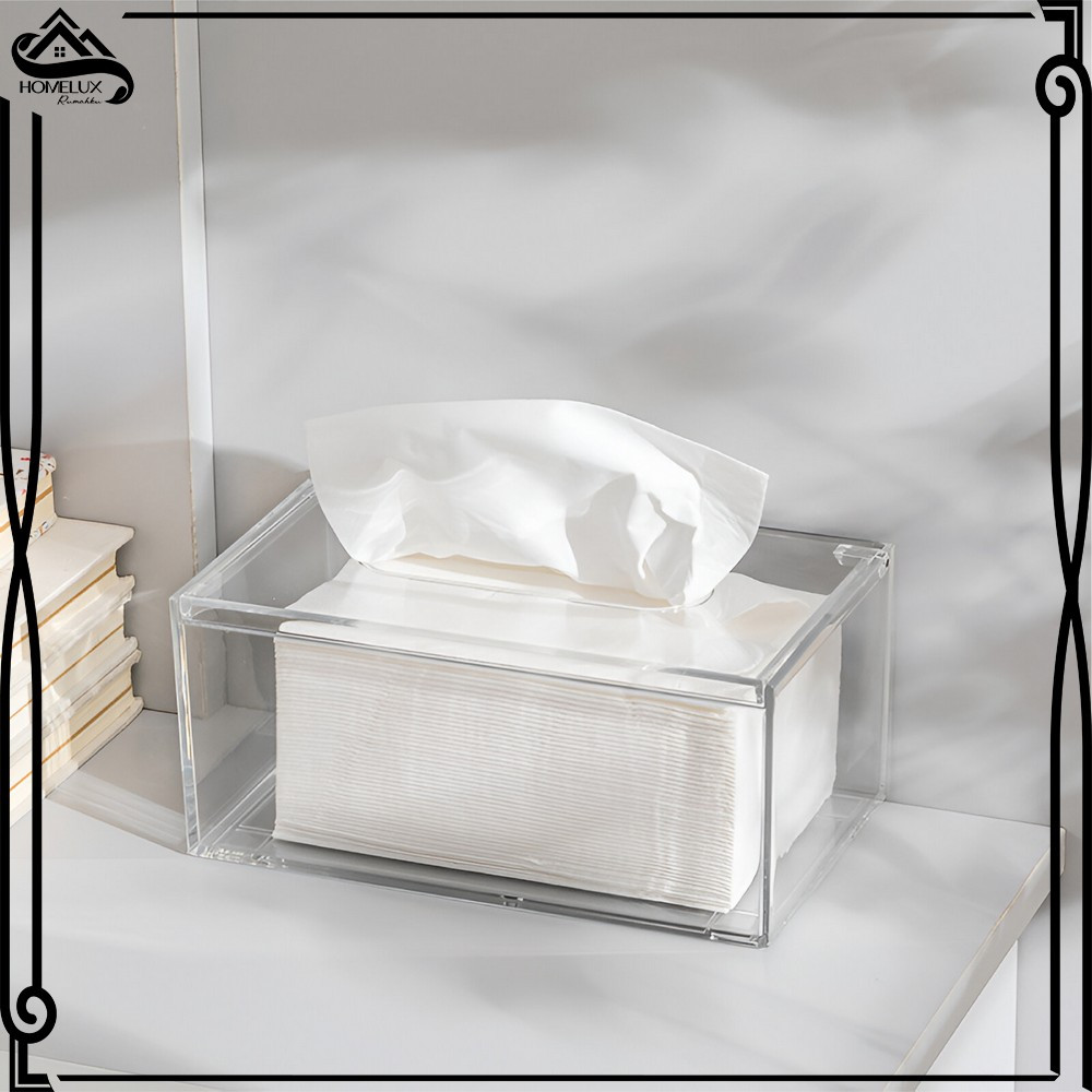 Home-c713 Desk Organizer Tissue Container Transparent Tissue Box ...