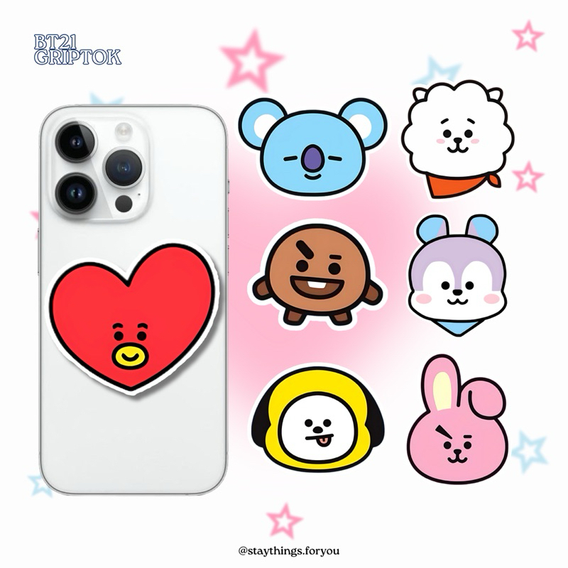 Staythings [ready] BTS BT21 Griptok Pop Socket | Shopee Malaysia