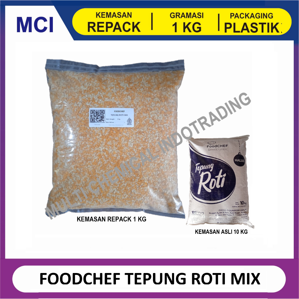 Foodchef MIX BREAD CRUMB FINE MIXED BREAD FLOUR - REPACK 1 KG / FLOUR ...