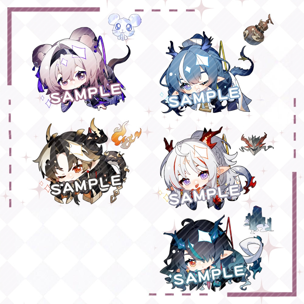 GANTUNGAN Transparent Acrylic Arknight Ling Keychain Chongyue Lin ...