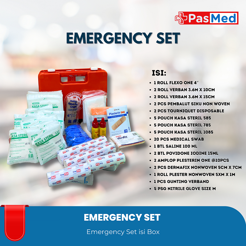Pasmed |Onemed - First Aid Kit Emergency Set Box 2 in 1 Tote and Wall ...
