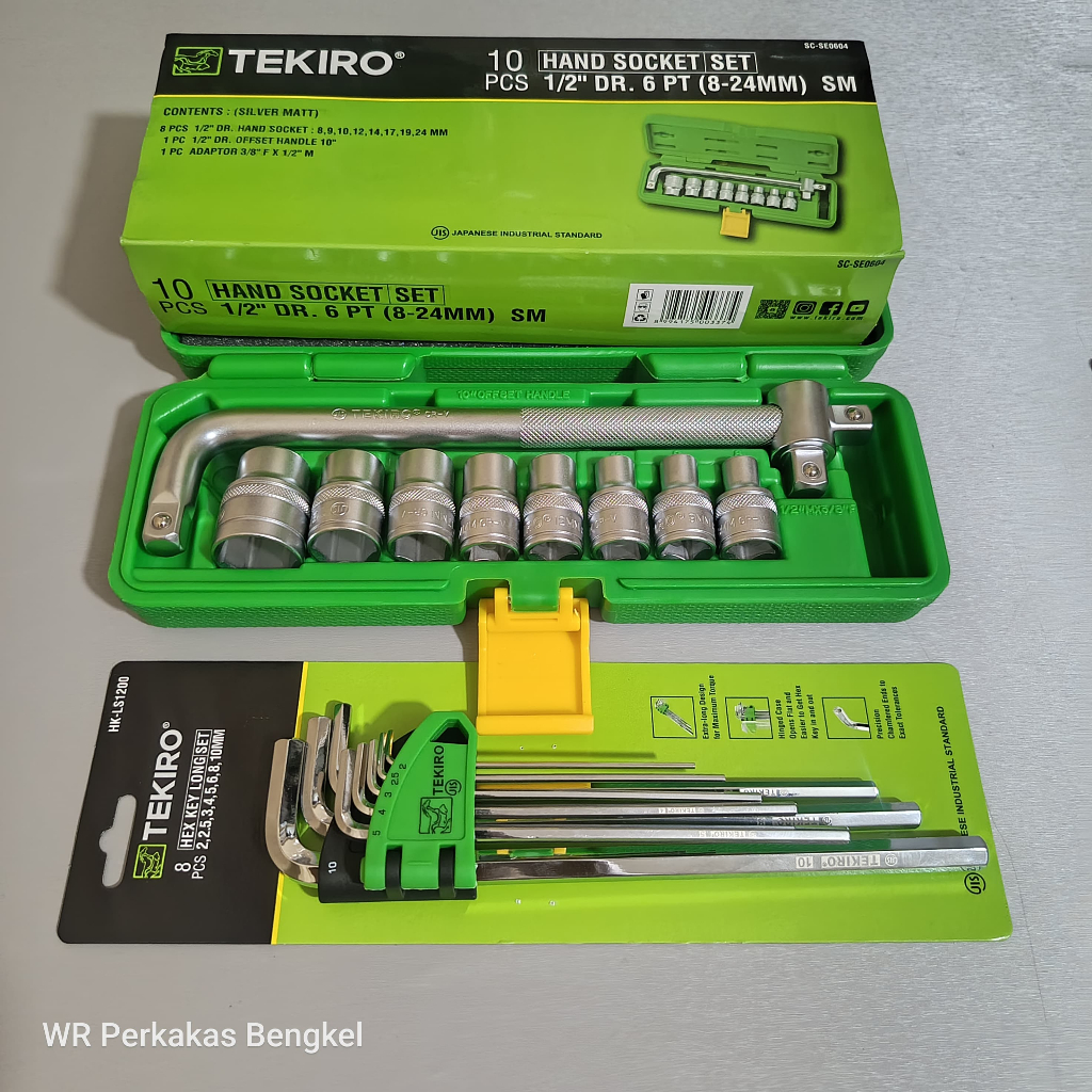 Tekiro Shock Key Set 10 Pcs Socket 8-24 Mm + Tekiro L Key Length 1 ...