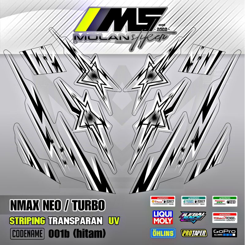 HITAM Decal Sticker Striping Transparent Variations Uv Nmax Neo Nmax ...