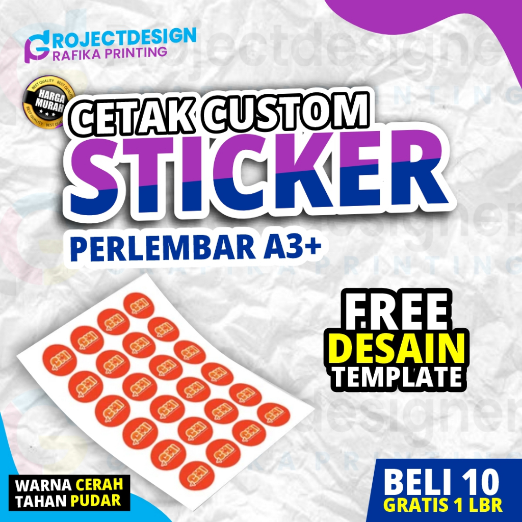 Print CHROMO A3 STICKER / PRINT LABEL STICKER FOR ONLINE SHOP FOOD AND ...