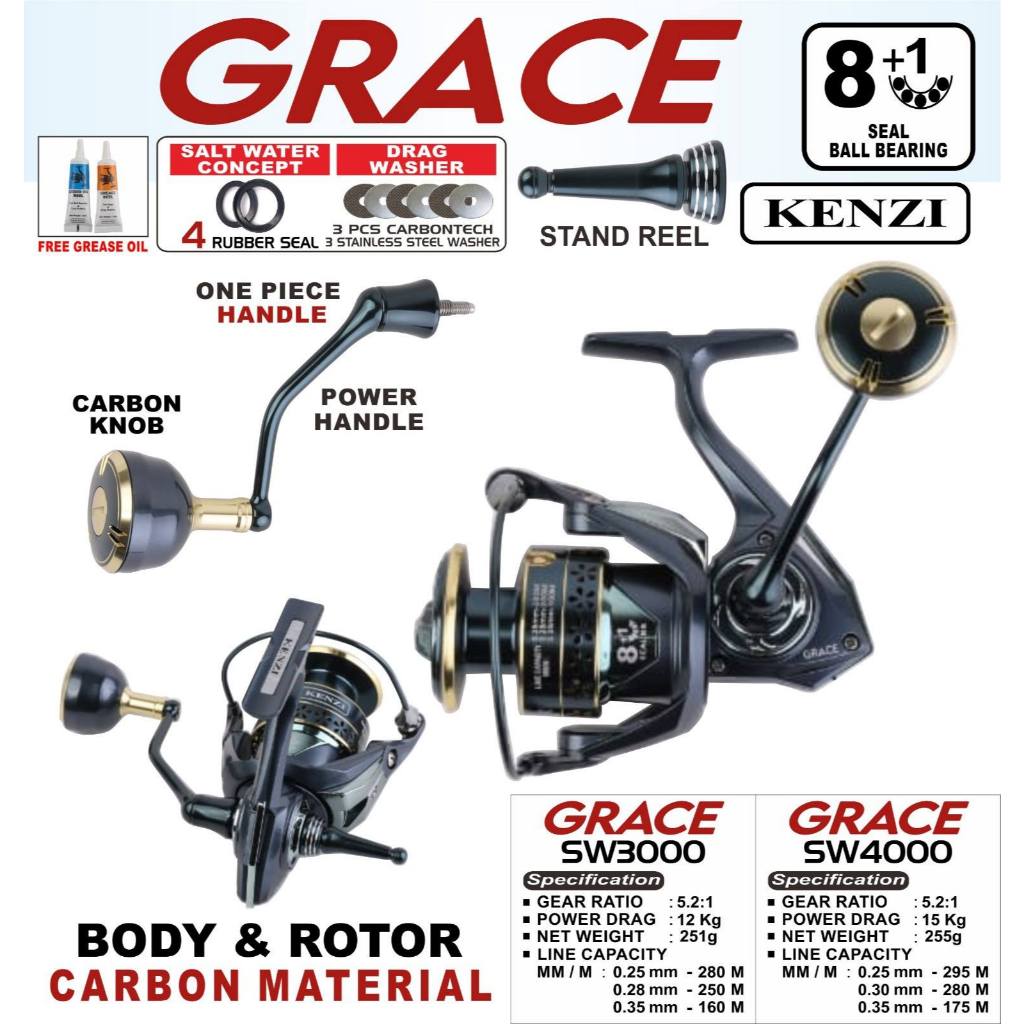 KENZI GRACE SPINNING Reel (SALTWATER CONCEPT) | Shopee Malaysia