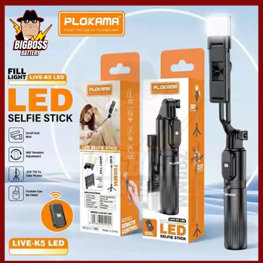 Tripod Bluetooth Tongsis 3 in 1 selfie stick Plokama mini selfie stick ...