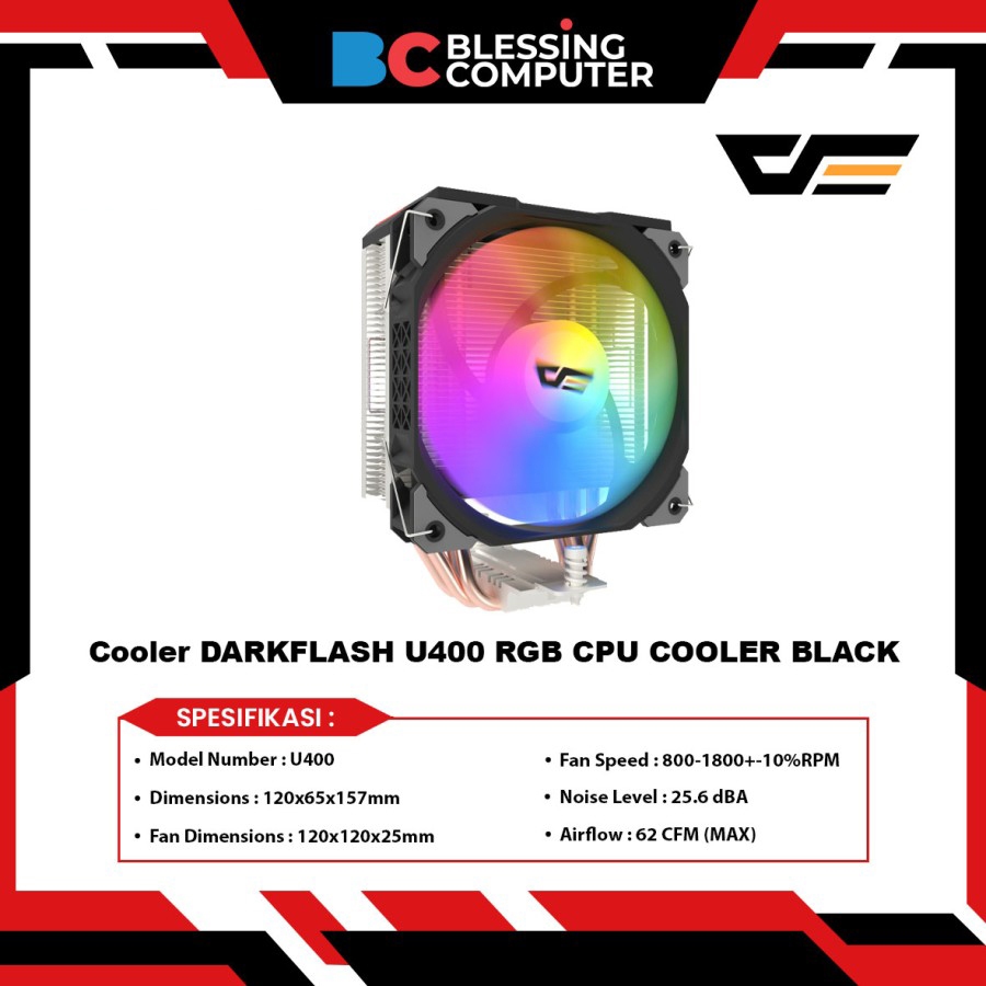 COOLER DARKFLASH U400 RGB CPU COOLER BLACK | Shopee Malaysia