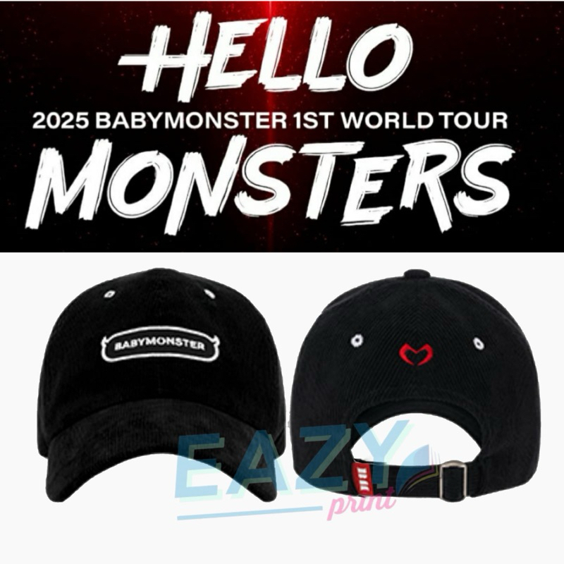 BABYMONSTER MERCH CAP HELLO MONSTER 1ST WORLDTPUR 2025 RAPEL HAT ...
