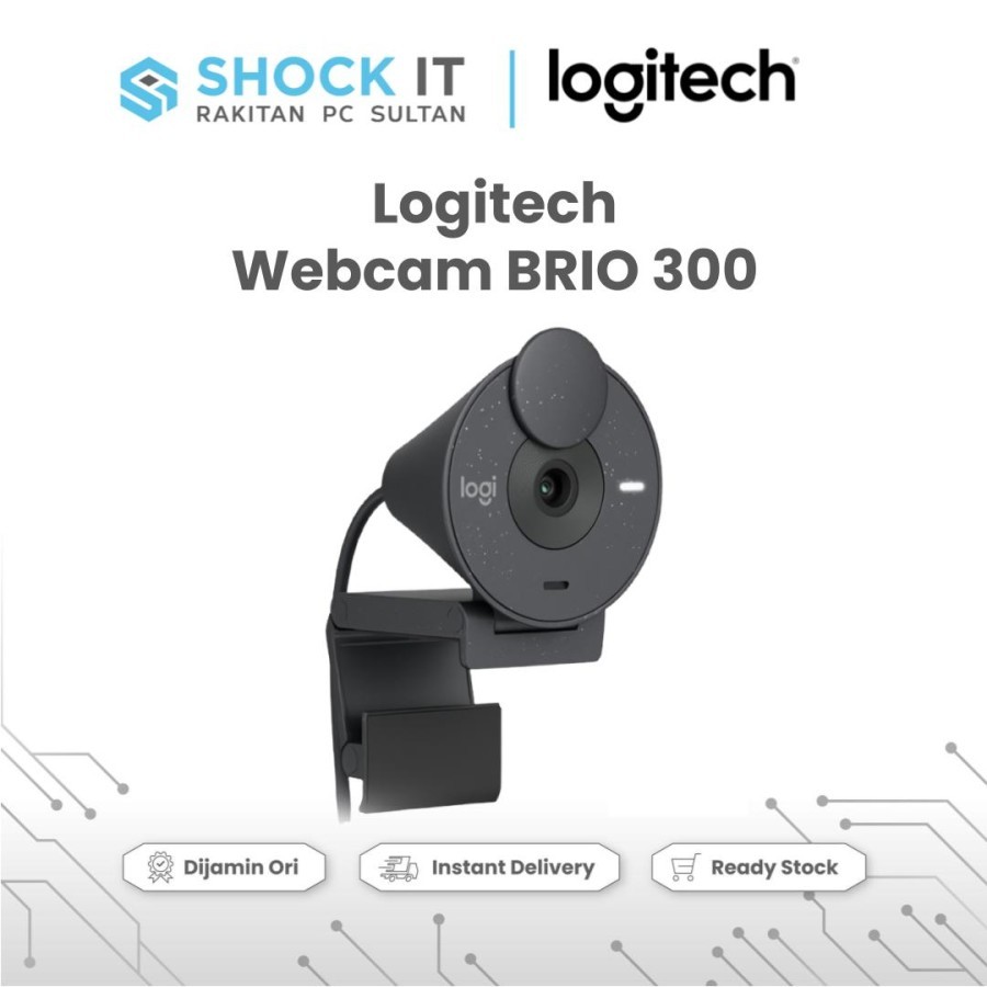 Logitech Brio 300 Webcam Full HD Shutter Privacy & Noise-Reducing Mic ...