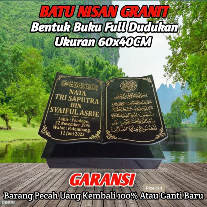 Original GRANITE TOMBSTONE BOOK SHAPE SIZE 60X40 CM FULL STAND (CAN ...