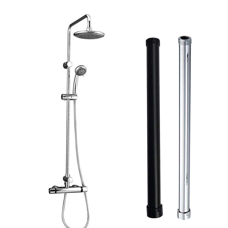 Stainless Steel Shower Extension Rod Shower Head Extension Pipe - 1/2 ...