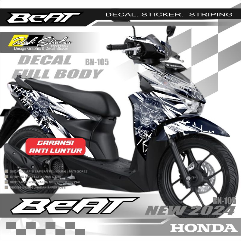 Beat New Full Body Decal - New Beat Motorcycle Sticker Decal Variations ...