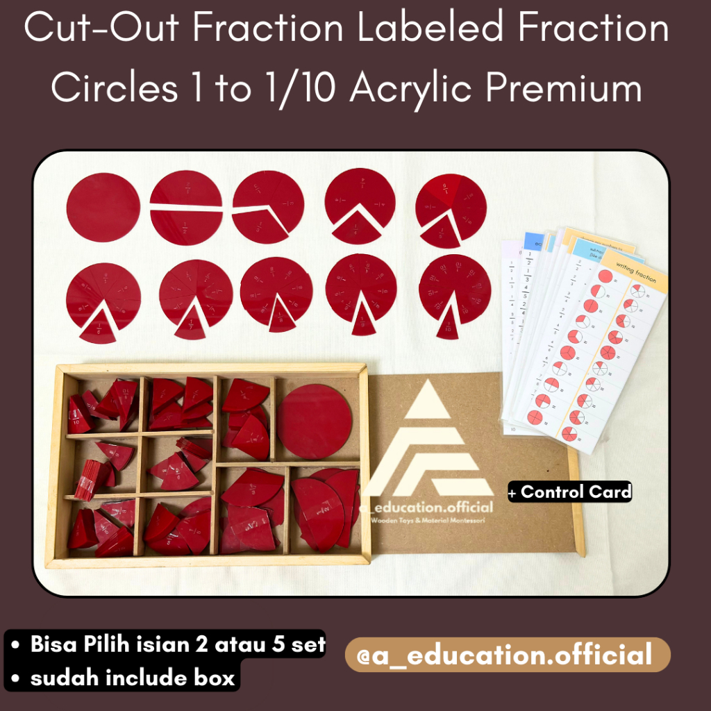 Montessori Fraction Circles 1 to 1/10 Cut-Out Fraction Labeled Fraction ...
