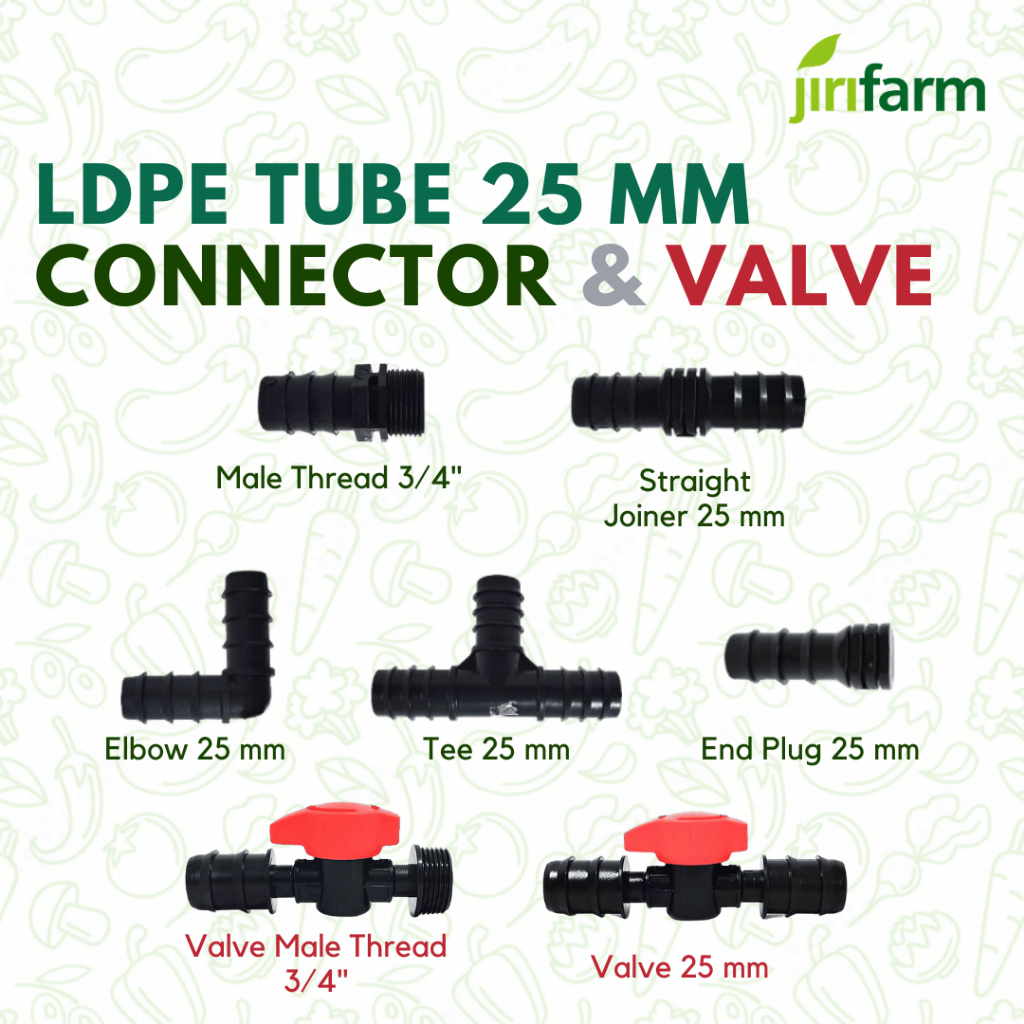 Jirifarm - Barb Connector Valve Connector 25mm LDPE Hydroponic ...