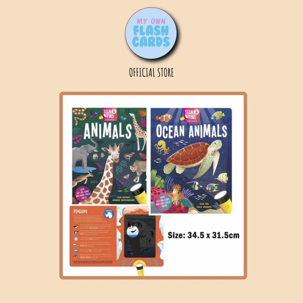 Seek and Find Searchlight Board Book with Flaps and Magic Torch Light ...