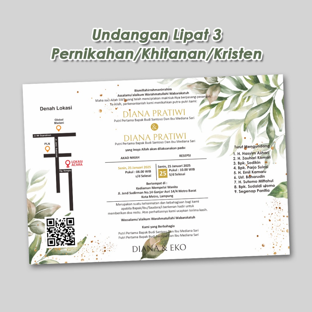Walimatul Ursy Circumcision Wedding Invitation 3 Fold Free Photo ...