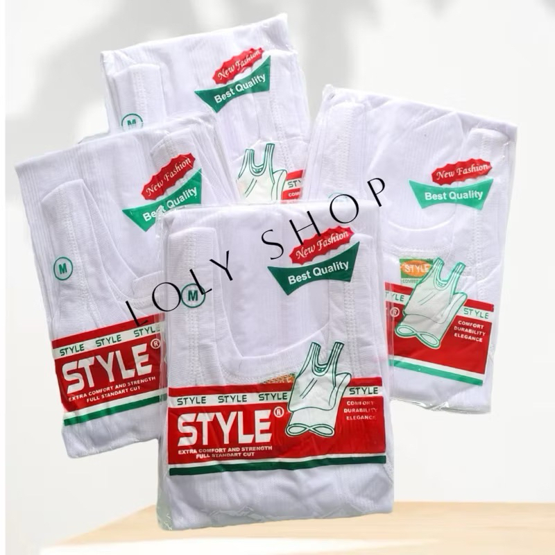 PUTIH Package of 5 PCS - Singlet Undershirts for Adult Men, White ...