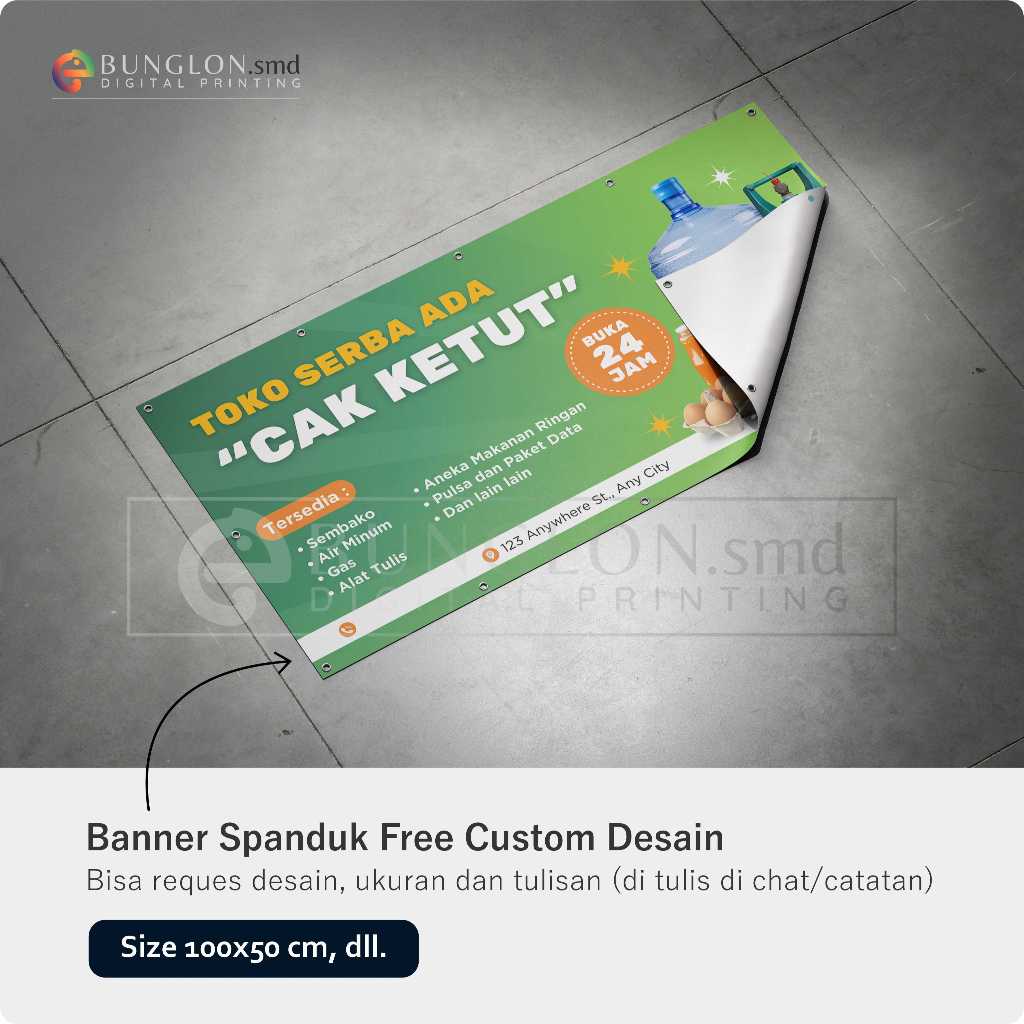 HIJAU Print PRINT BANNER BANNER FOR ALL SHOPS IN GREEN CUSTOM DESIGN ...