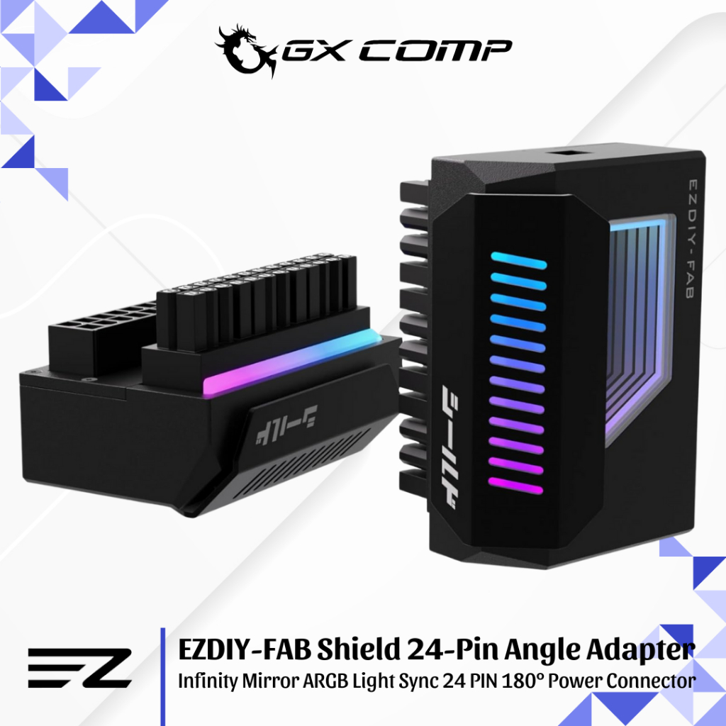 Ezdiy-fab Shield 24-PIN Angle Adapter with Infinity Mirror ARGB Light ...