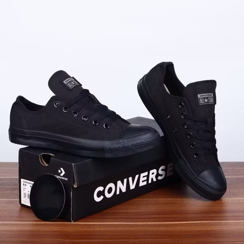 HITAM Men's Women's School Shoes Full Black Converse All Star Size 36 ...