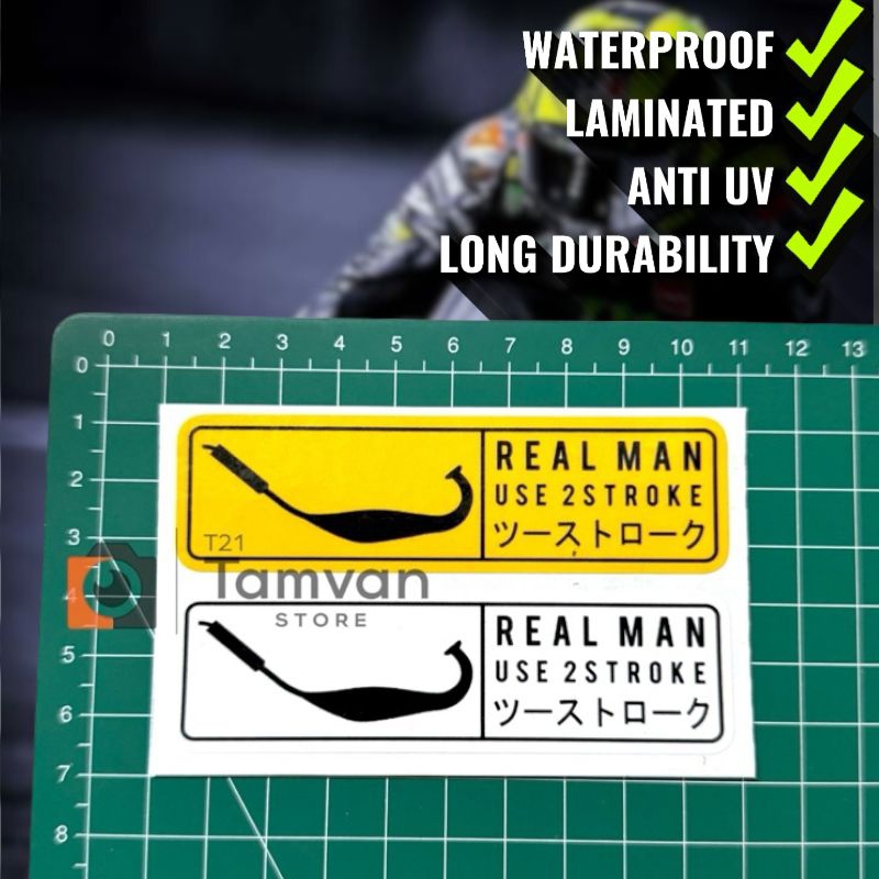 Sticker REAL MAN USE 2 STROKE 2T EXHAUST LOGO STICKER | Shopee Malaysia