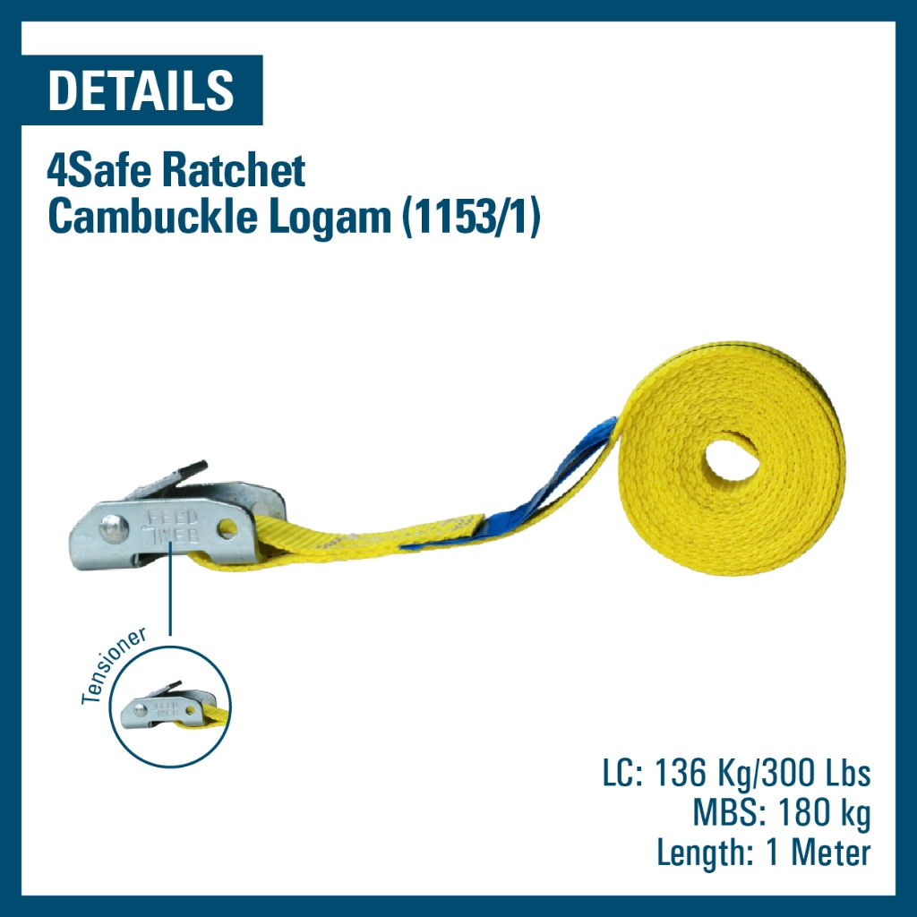 4safe Metal Ratchet Coil (1153/1) Safe+Save Cambuckle Ratchet Lashing ...