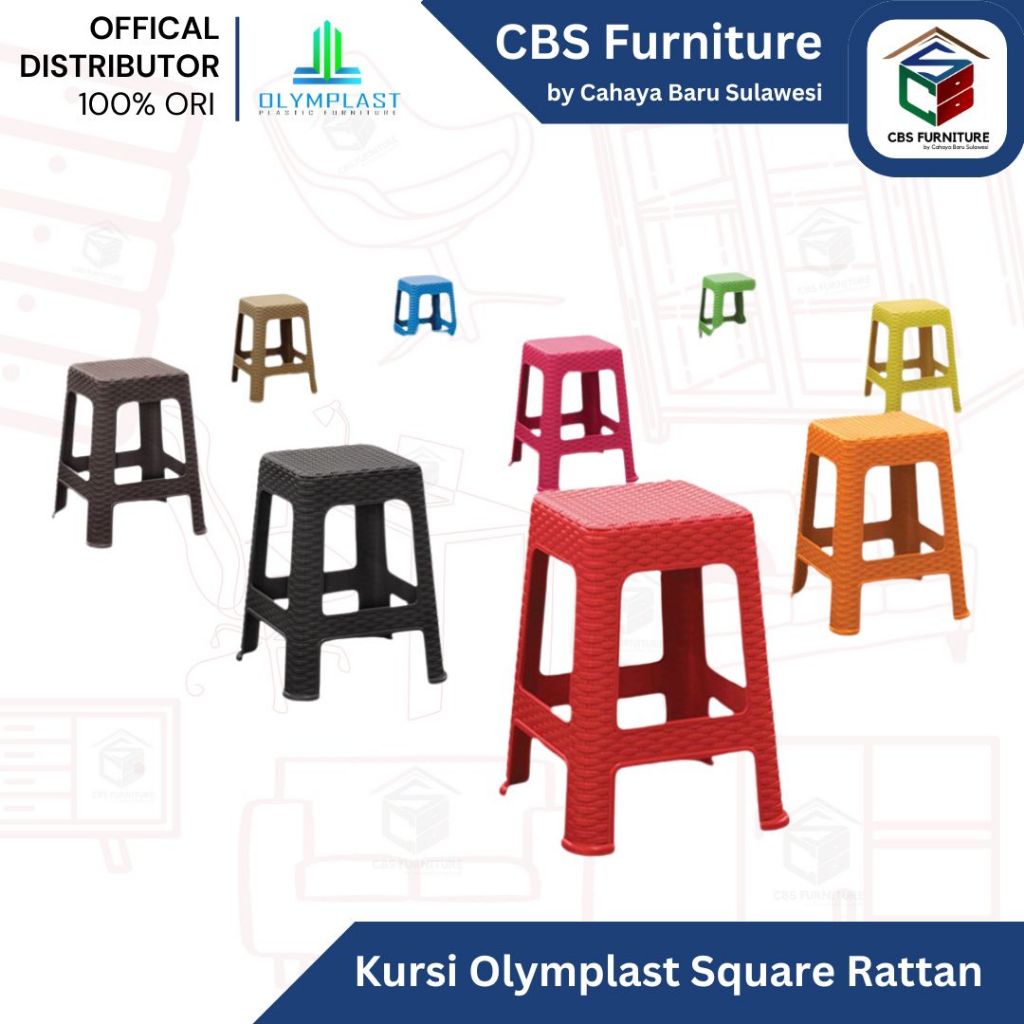 Olymplast - Meatball Bench Chair Olymplast Square Chair Stool Rattan ...