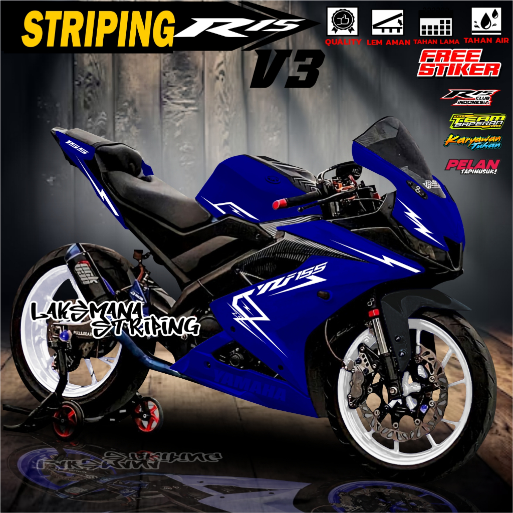 Striping STICKER YAMAHA R15 V3 LIGHTNING CONCEPT CAN REQUES NAMAH ...