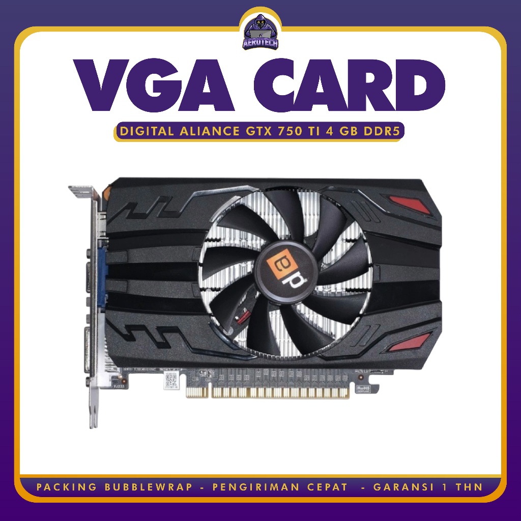 Vga VURRION GTX 750TI 4GB DDR5 128Bit GAMING VGA 100% ORIGINAL OFFICIAL ...