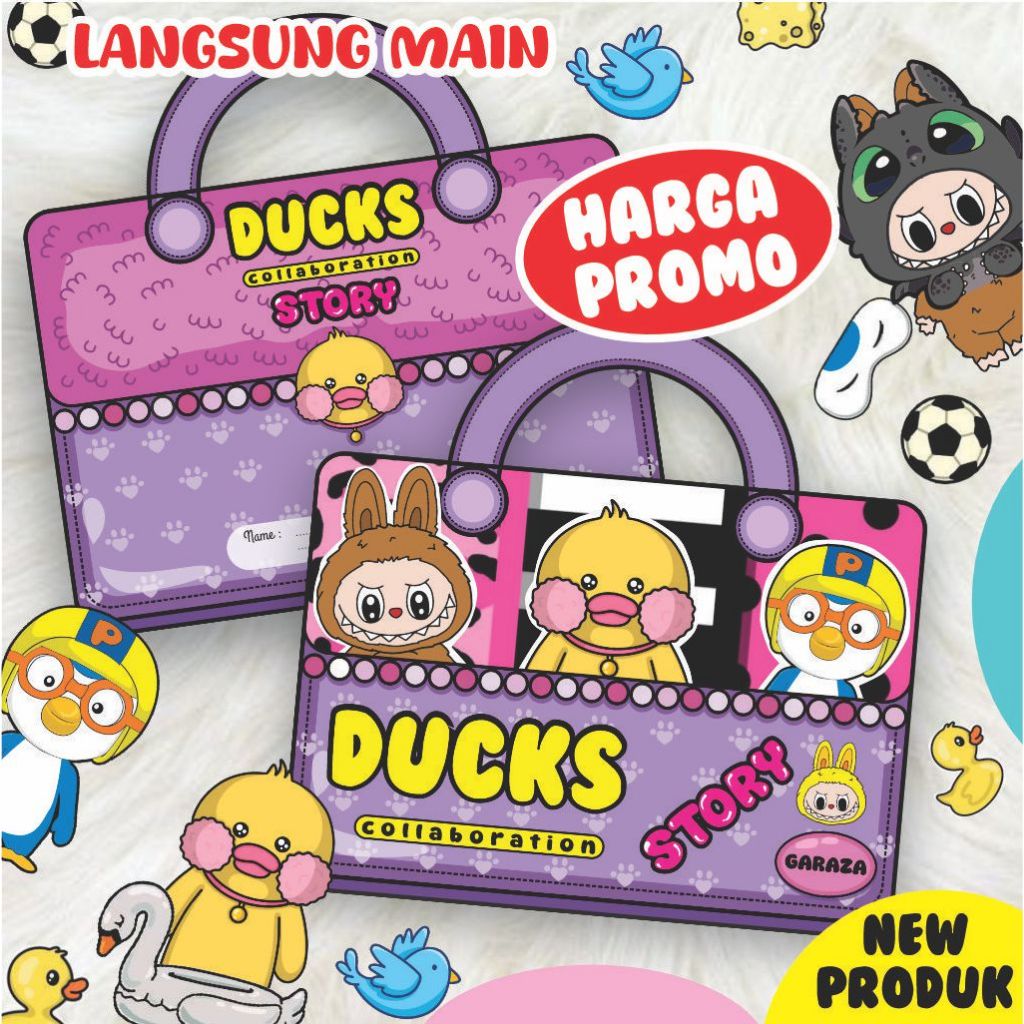 Paperdoll DUCKS COLLABORATION full laminated children's educational toy ...
