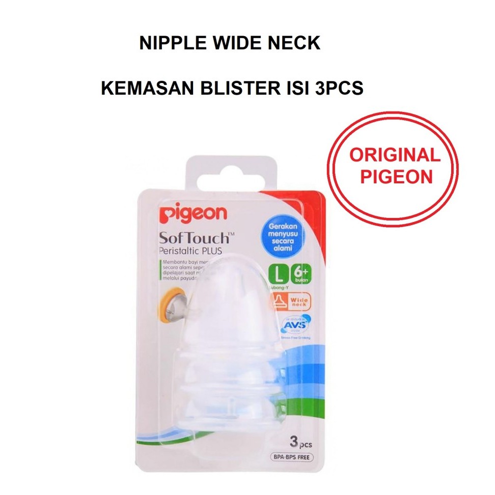 Pigeon Nipple Peristaltic PLUS Wide Neck Soft Touch 3l isi | Shopee Malaysia
