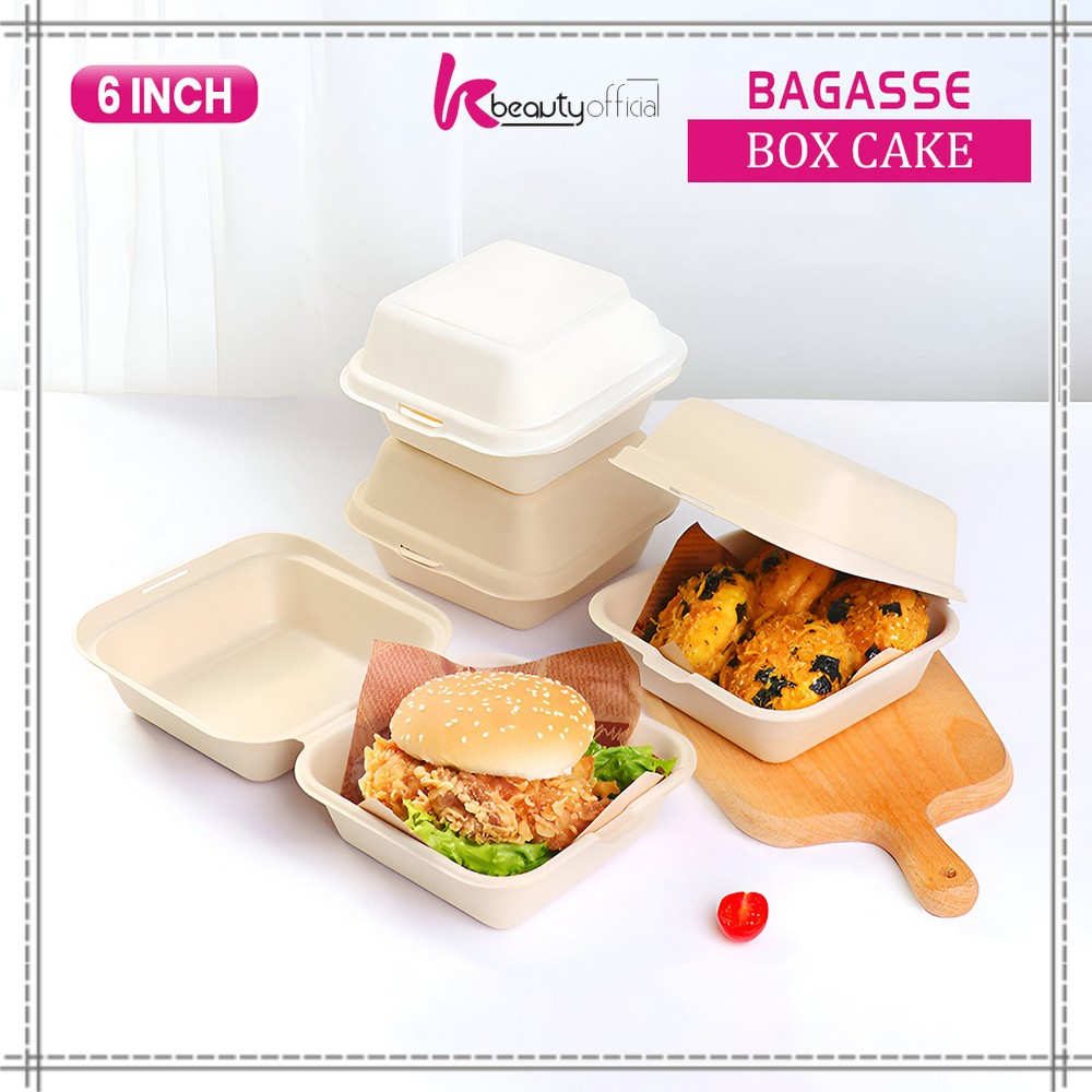 Kb-c1100 Bagasse Box Sugar Cane Fiber Lunch Box Burger 6in Food Grade ...