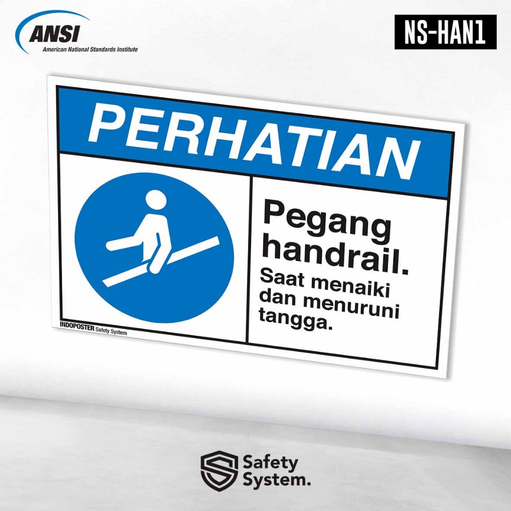 K3 ANSI Safety Sign Sticker Use Handrail | Shopee Malaysia