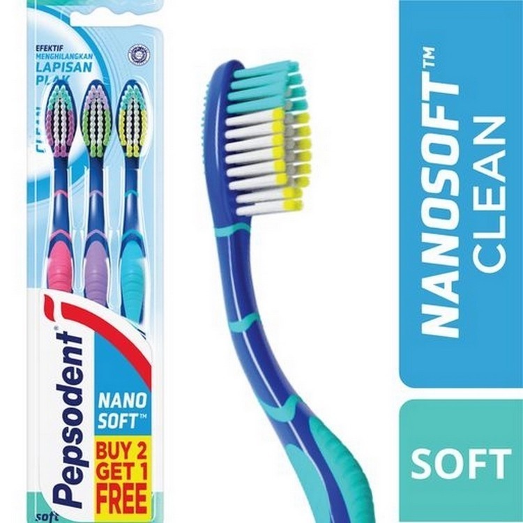 Pepsodent Nanosoft Clean Toothbrush Contents of 3 | Shopee Malaysia