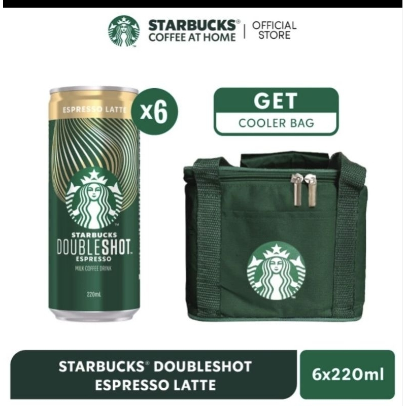 Free COOLER BAG STARBUCKS DoubleSHOT Espresso Latte Cans 220ml (6x220ml ...