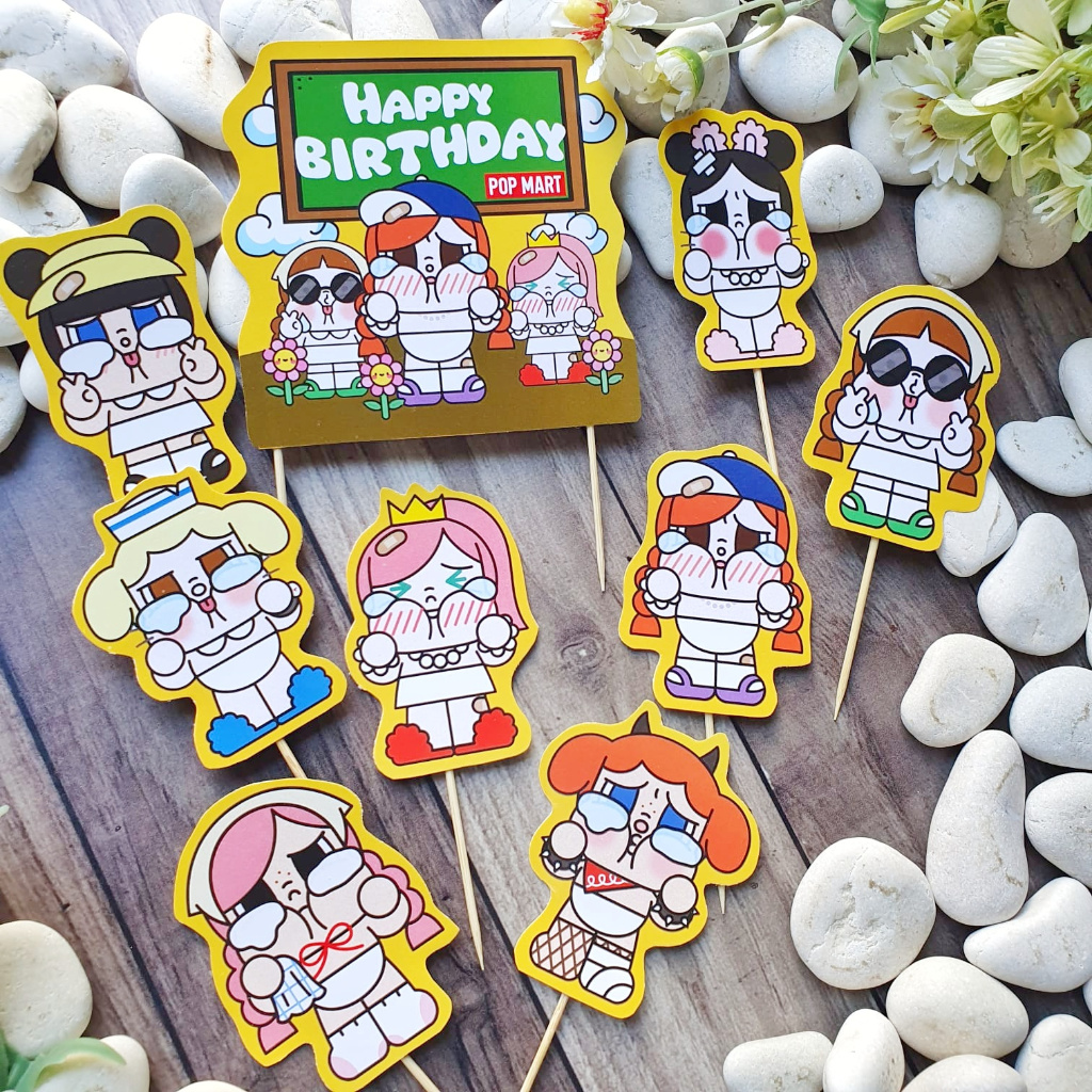 Cry Baby Pop Mart Powerpuff Girls Birthday Cake Topper Cupcake Pudding ...