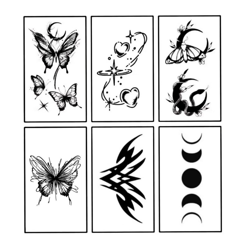 Temporary Tattoos Arm Lines Minimalist Tattoo Stickers Long-lasting ...