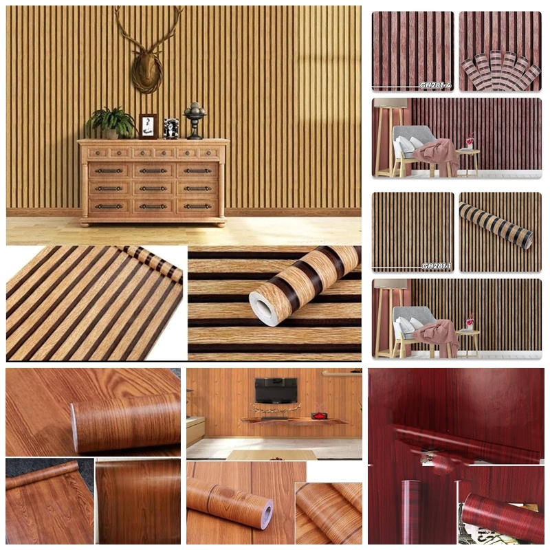 KAYU Aesthetic Wood Grain Motif Wall Wallpaper Size 45cm x 7.8 - 9m ...