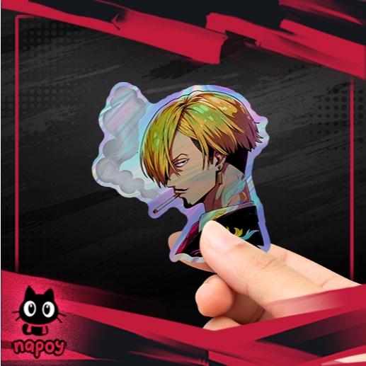 One Piece Anime Hologram Sticker Sanji Smoke | Shopee Malaysia
