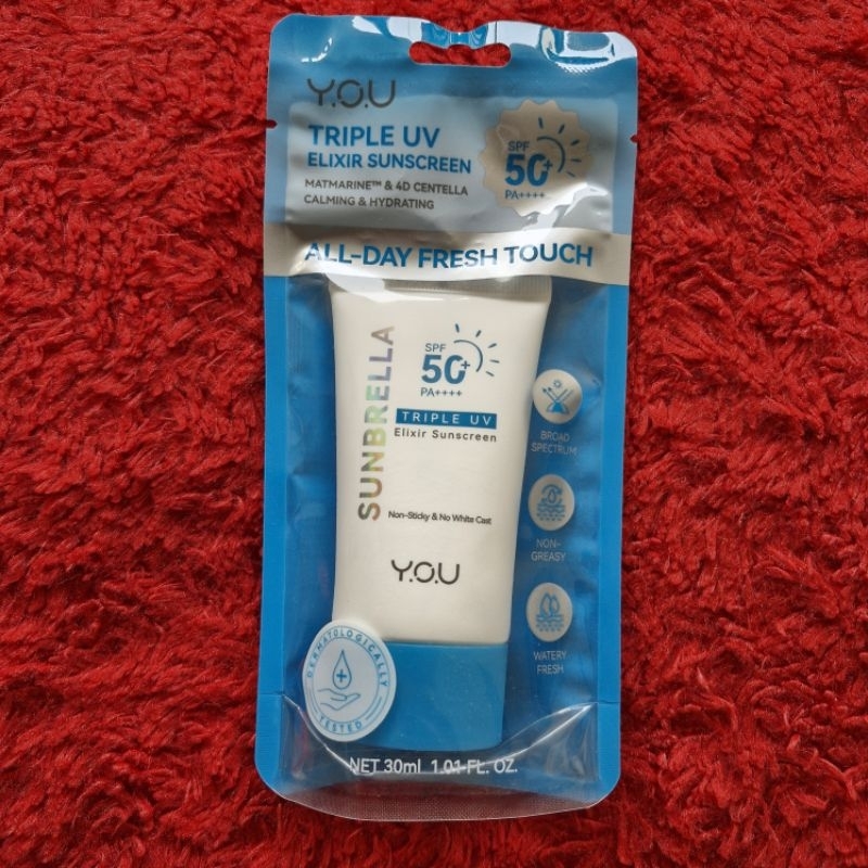 Y.o.u YOU triple UV elixir sunscreen gel SPF 50+ PA++++++ 30ml | Shopee ...