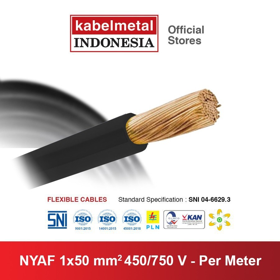 NYAF Cable 50 mm Black Per Meter cablemetal INDONESIA - Flexible Copper ...