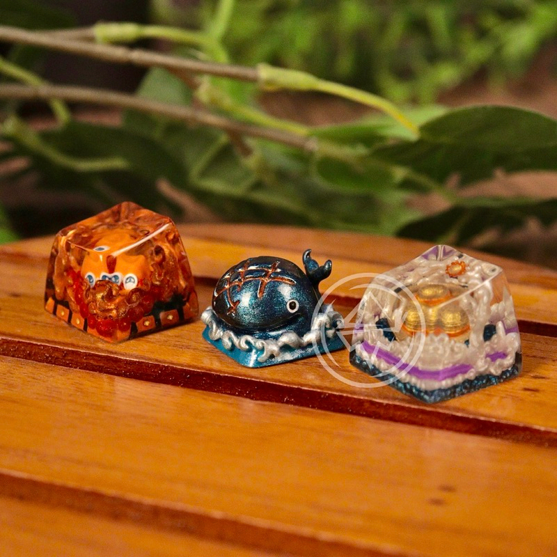 One piece artisan keycaps set luffy gear 5 nika ace lagoon whale anime ...
