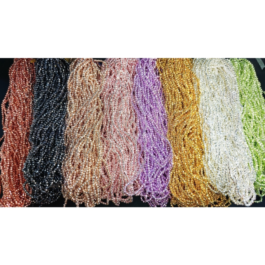 [1 String] 3mm and 4mm Metallic Crystal Beads - Czech | Shopee Malaysia