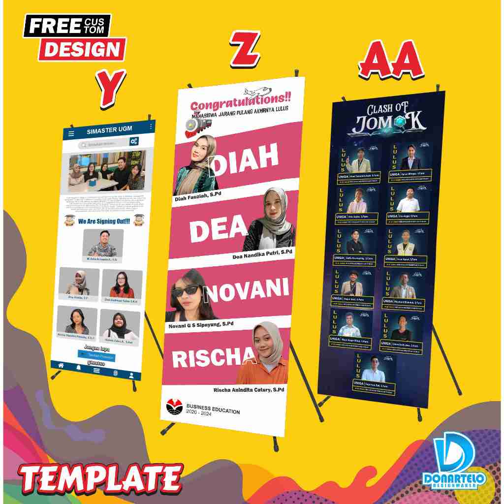 Free Print Design X BANNER 160cm X 60cm 1st Anniversary, GRADUATION ...