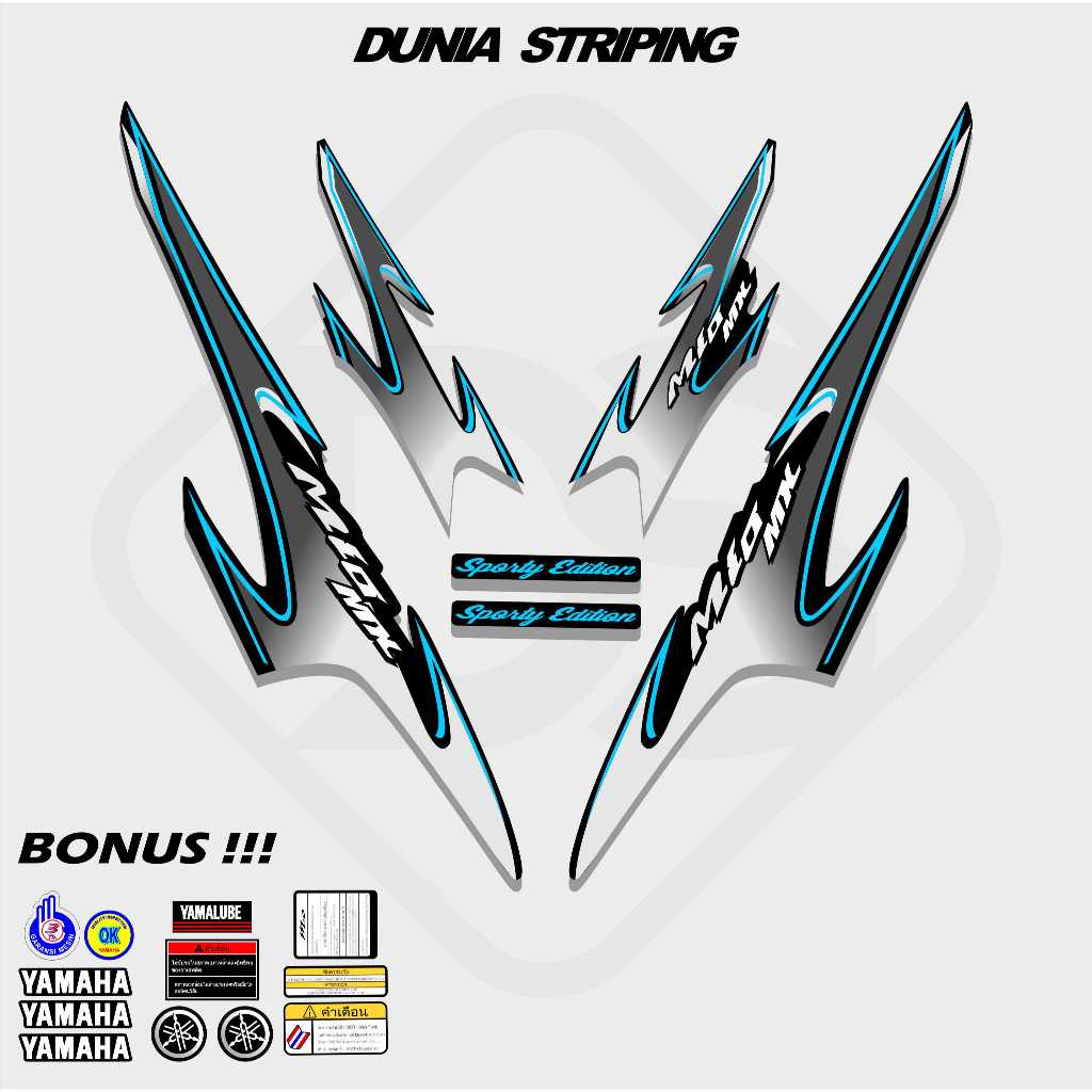 HITAM Mio SPORTY STRIPING / MIO SMILE STICKER / URBAN STICKER / AMORE ...