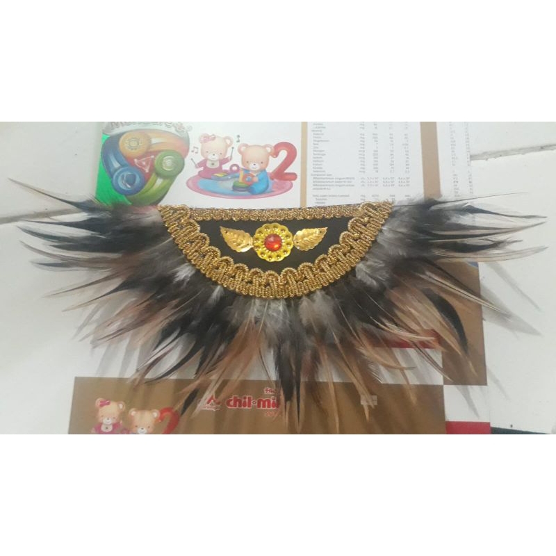 Dayak Feather Package 1set ( Crown, 2pcs dayak Bracelets, 1pcs dayak ...