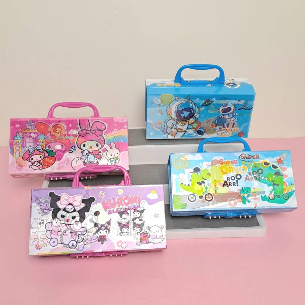 3 Tier Pencil Case 3D Hologram Cardboard Suitcase with Pin Lock Sanrio ...