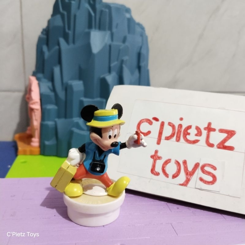Disney Nestle Mickey Mouse Figure as a Tourist with Hat and Paris Rome ...