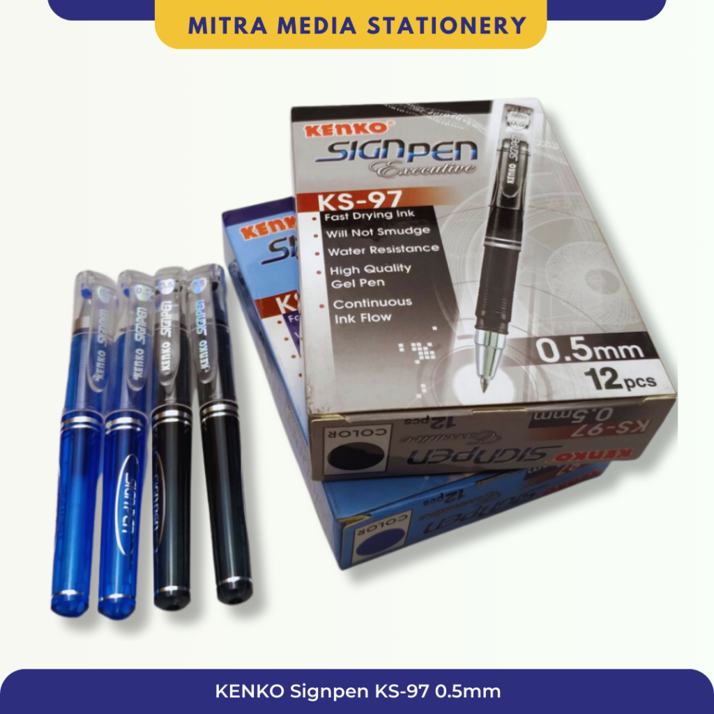 Kenko Signpen KS-97 0.5mm Black Blue Gel Pen (PCS) | Shopee Malaysia